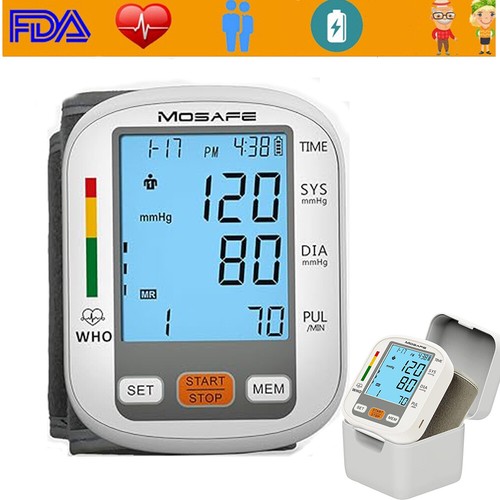Automatic Wrist Blood Pressure Monitor Machine BP Cuff Pulse Voice ...