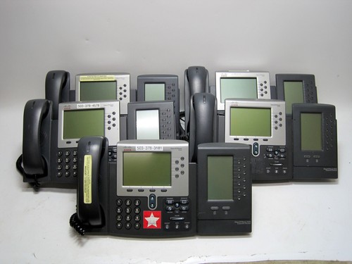 Lot of 5 - Cisco 7962G CP-7962G IP PoE Business Phone w/7915 Expansion ...