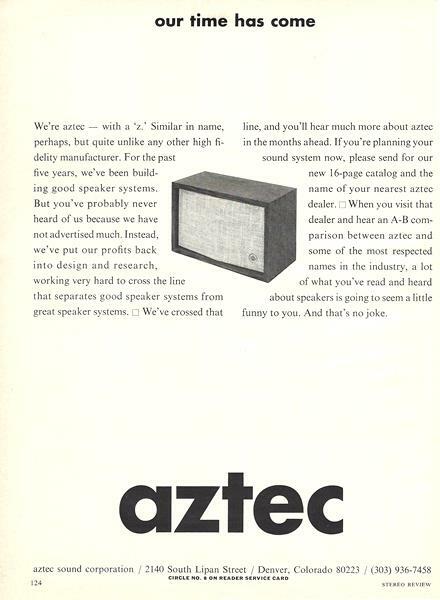 Original Aztec Stereo Speakers 1969 Vintage Audio Magazine Print Ad | eBay
