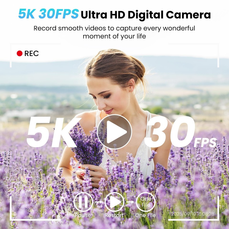 Digital Camera, 5K 80MP 3.5+2 Dual Screen Cameras for Photography ...