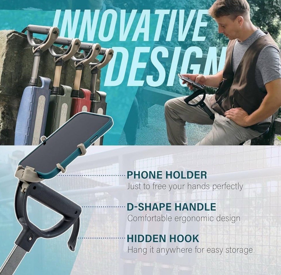 STEP2GOLD Ta-Da Chair Series 2 PRO Portable Walking Stick Cane w/ Seat ...