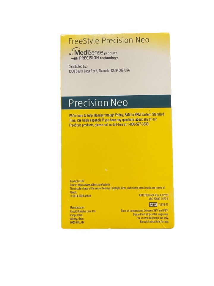Freestyle Precision Neo Blood Glucose 50 Test Strips Expiration 03/31 ...