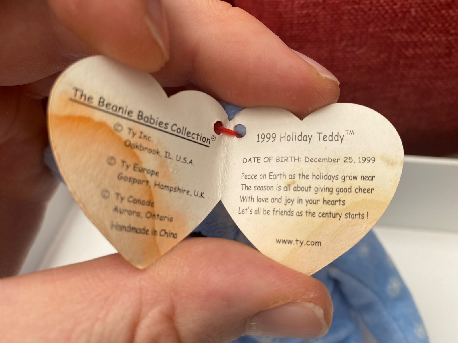Ty Beanie Baby 1999 "Holiday Teddy" DAMAGED TAG | eBay