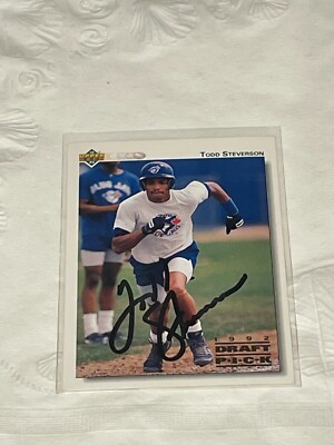 Todd Steverson Signed 1992 Upper Deck Minor League Rc Auto Toronto Blue ...