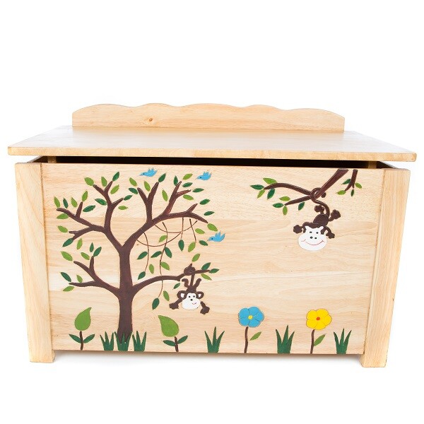 Toy Box Solid Rubber Wood Monkey Toy Box Wooden Handmade - FU-687-M ...