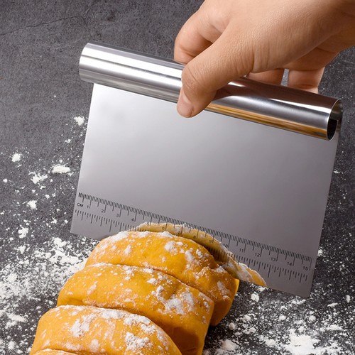Stainless Steel Bread & Pastry Dough Scrapers Cutter with Scale Kitchen ...