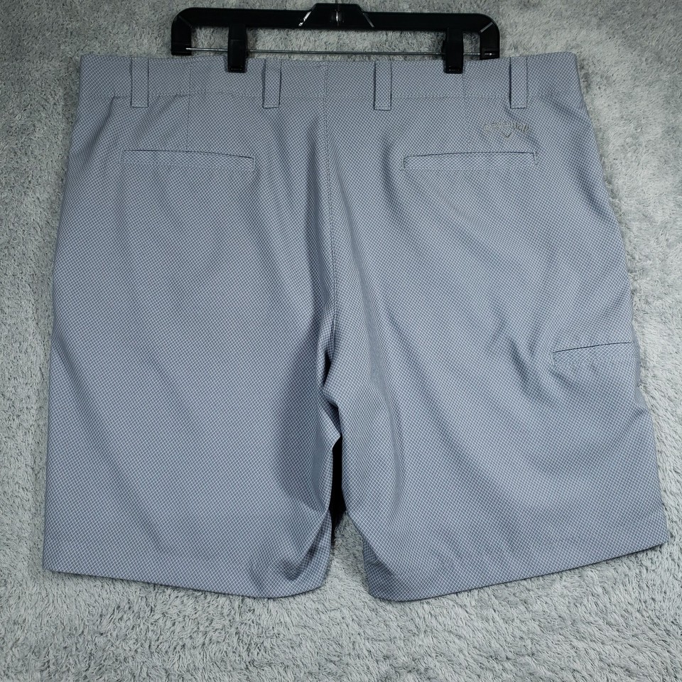 Callaway Golf Shorts Mens 42 Gray Micro Diamond Pattern Flat Front RN ...