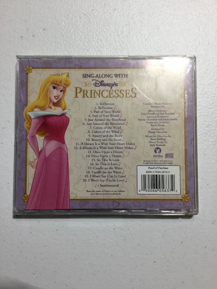Disney's Princess Sing-Along Album by Disney (CD, Feb-2003, Disney ...