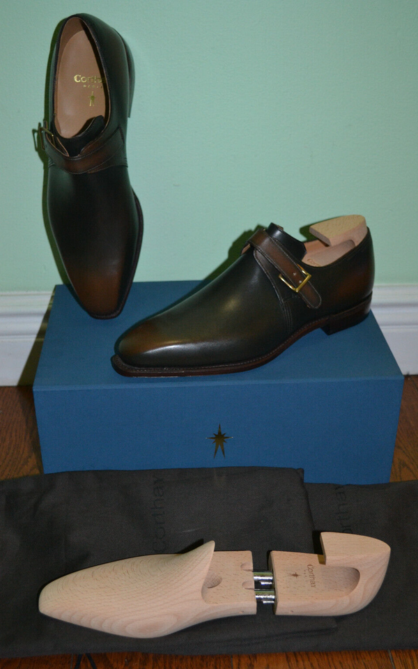 NIB $1895 Corthay Monkstrap Arca Buckle Pullman Leather Dress Shoes ...