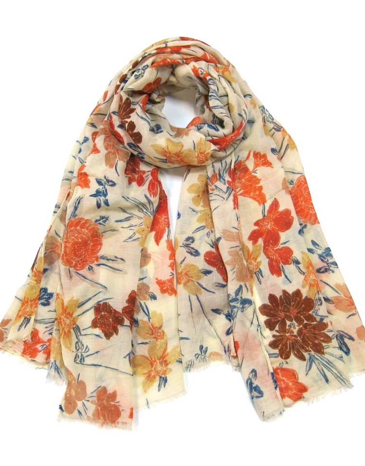 Bauhinia Flower Pattern Print Scarf/Ladies Head scarf/Elegant and Soft ...