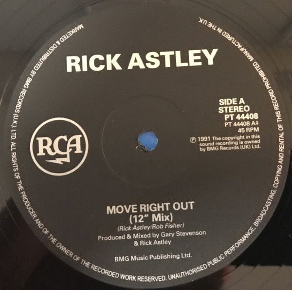 Rick Astley Move Right Out 12" vinyl UK Rca 1991 Pic sleeve PT44408 | eBay