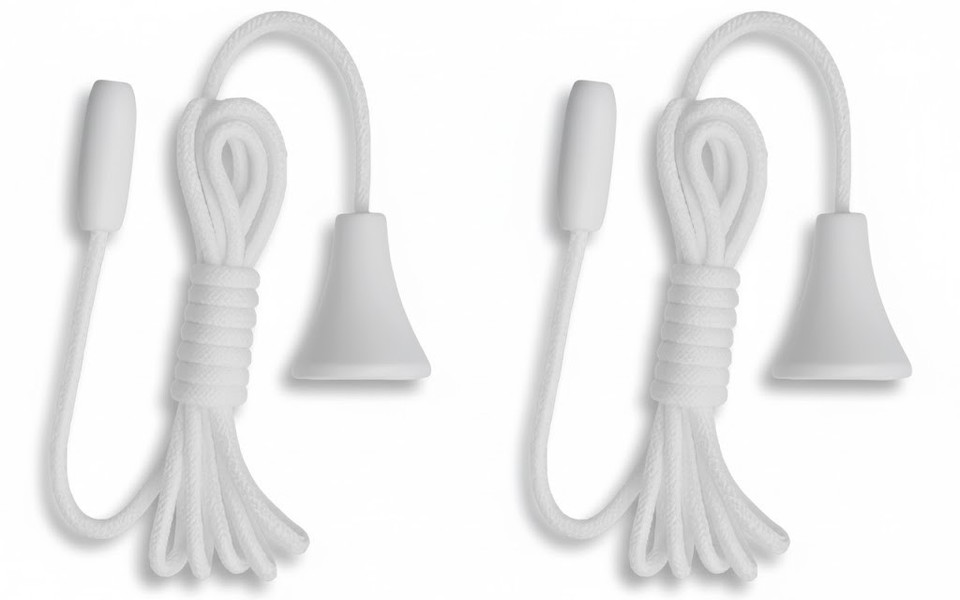 2x Light Pull Cord Switch Strings – White or Black for Bathroom/Shower ...