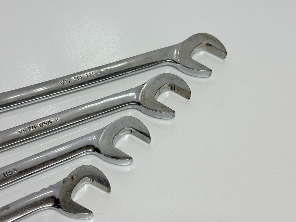 Snap-On Tools USA 6pc SAE 4-Way Angle Open-End Wrench Set Lot, VS12 ...