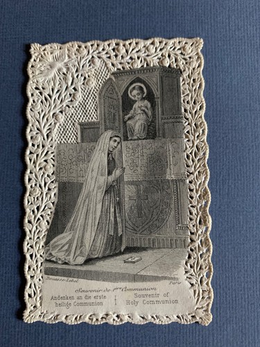 French Lace Holy Card From Paris Holy Communion | eBay