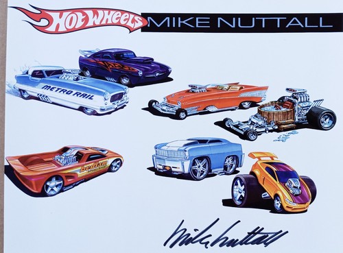 Signed Mike Nuttall Hot Wheels Convention "Desigs" E Sheet Super Rare ...