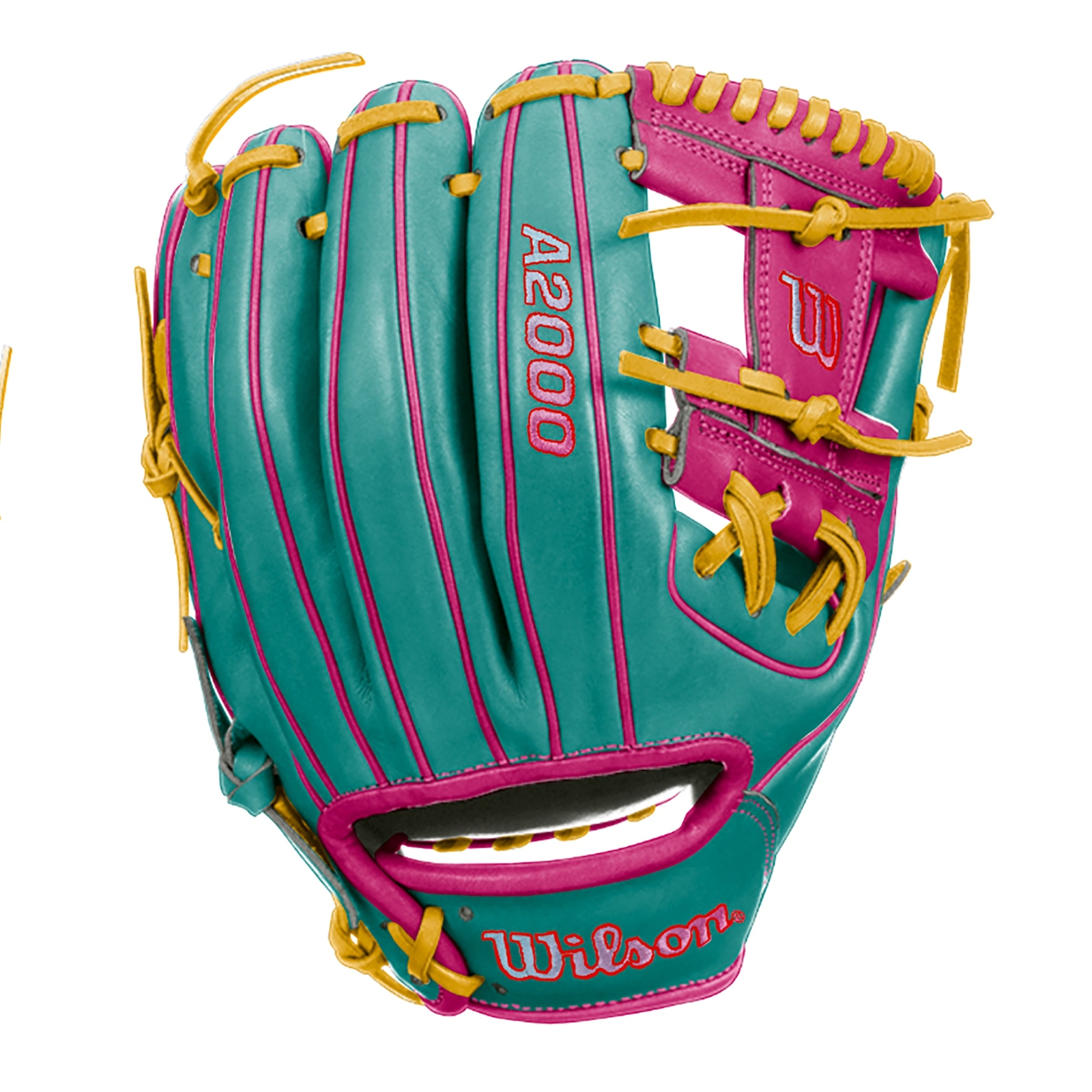 Wilson A2000 1786 11.5" Infield Baseball Glove - Teal/Flaming/Yellow ...