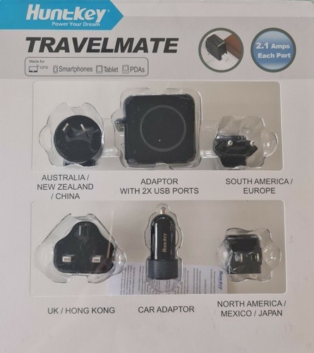 Huntkey TravelMate Multi Plugs USB Wall Charger Adapter 4.2 A US UK EU ...