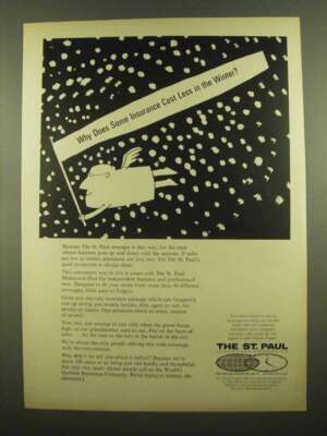 1965 The St. Paul Insurance Ad - Cost Less in Winter | eBay