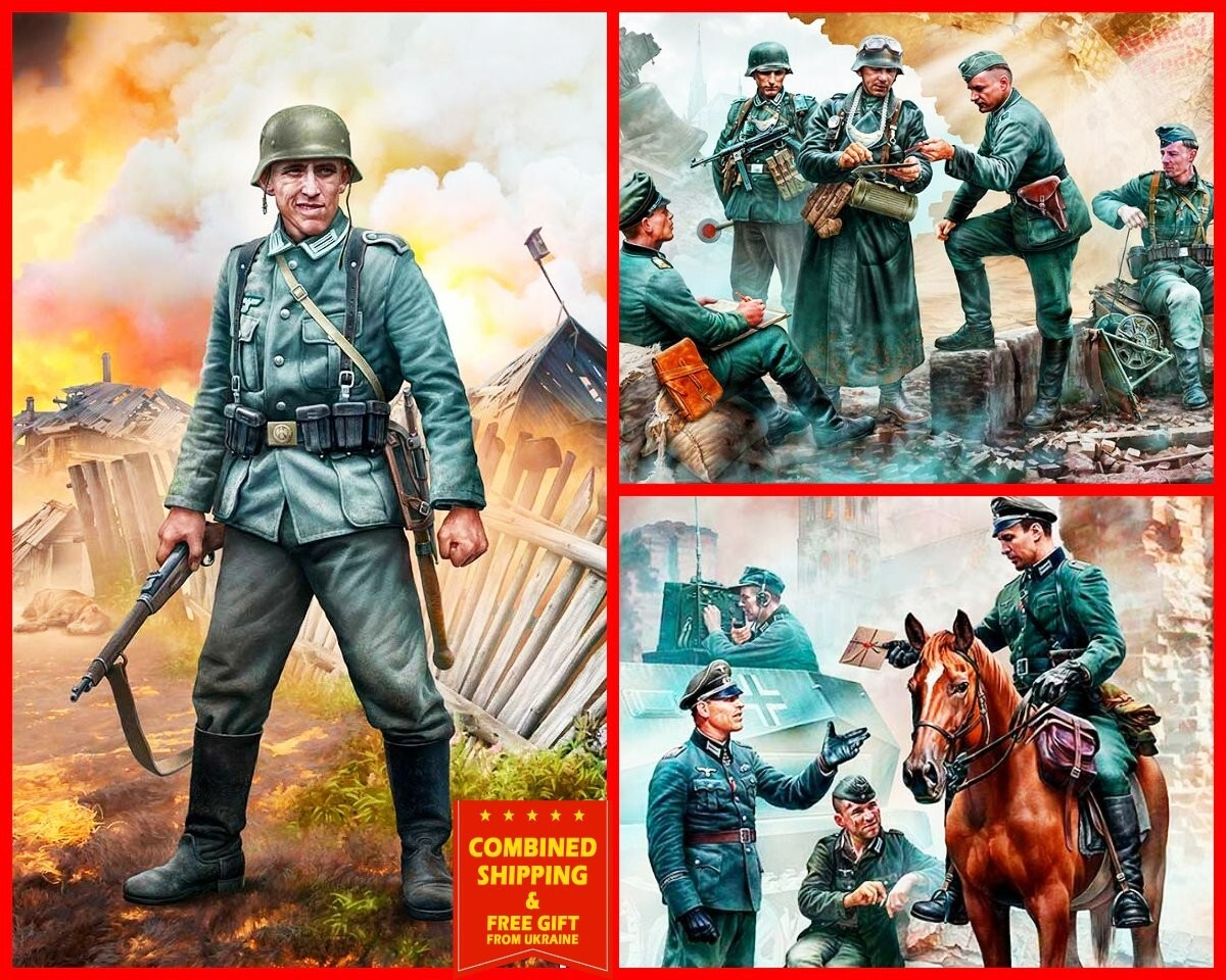 Bundle Lot Of German Military Men Series 3 Plastic Kit 1/35 Master Box ...