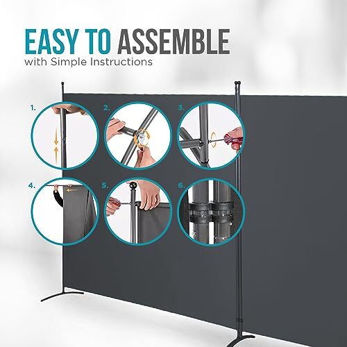 Steel-AID Triple-Panel Privacy Room Divider – Folding Partition Privacy ...