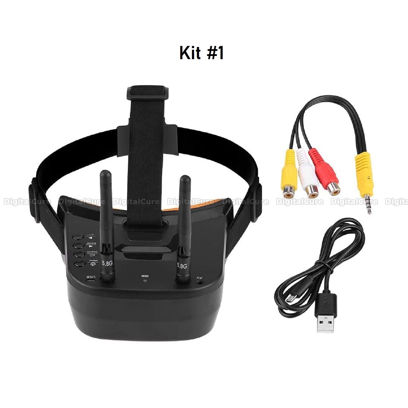 VR009 Mini FPV Goggles 480x320 5.8G 40ch Receiver Dual Antenna Built-in ...