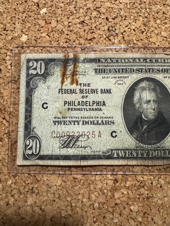 FR 1870-C 1929 Philadelphia $20 Federal Reserve Bank Note | eBay