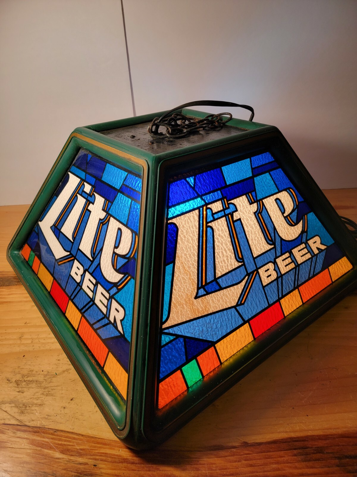 MILLER LITE BEER POOL TABLE LIGHT ~FROM MINEOLA HOTEL IL. AL CAPONE'S ...