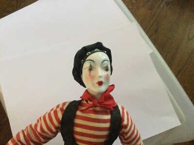 French Mime Porcelain Doll with Happy/Sad Acting Masks | eBay