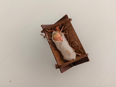 Vintage Nativity Creche Baby Jesus in Manager Crib 1940s 1950s | eBay
