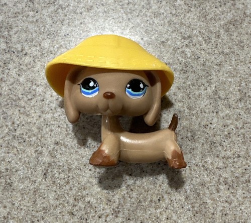 Authentic Littlest Pet Shop Dachshund #518 - Brown Blue Teardrop Eyes ...
