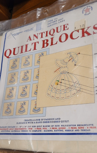 Jack Dempsey 'Parasol Lady' Pattern #204 Quilt Blocks -Package of 6 | eBay