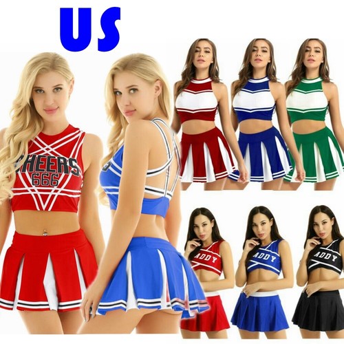 STOCK Women Schoolgirl Cosplay Uniform Sexy Lingerie Cheer Leader ...