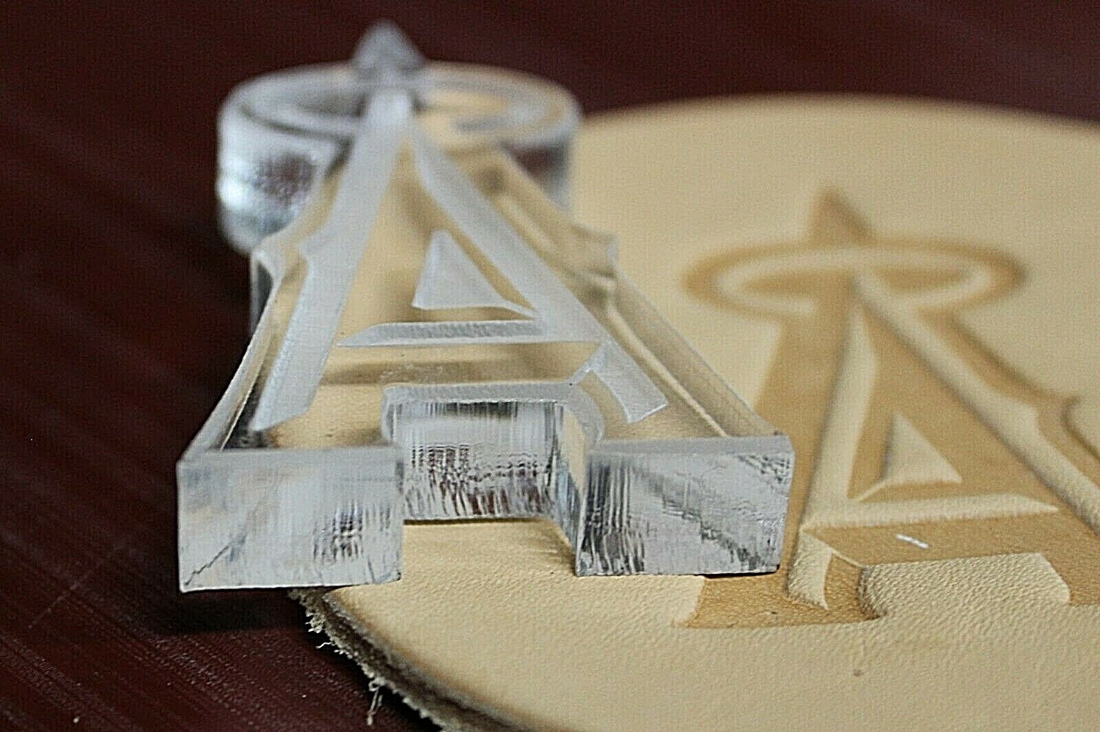 ACRYLIC Leather Embossing Stamp ANGELS BASEBALL LOGO for ...