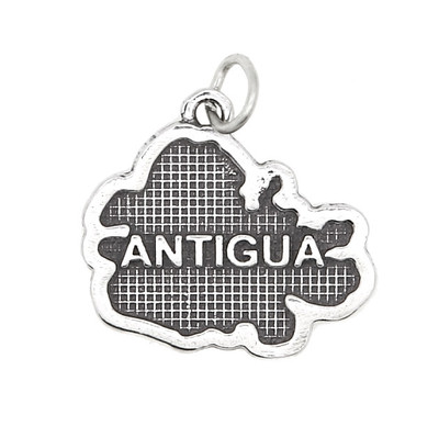 Sterling Silver Antigua Country Map Travel Charm or Pendant | eBay