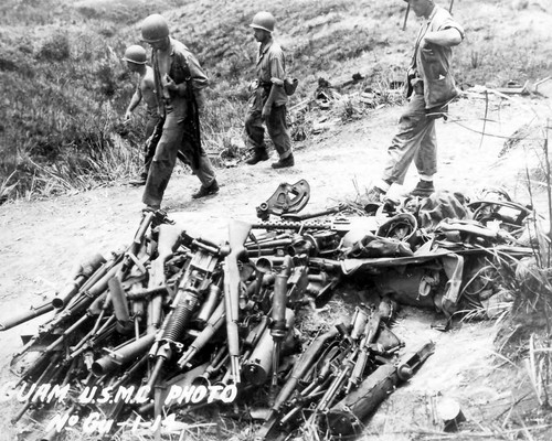 Captured Japanese machine guns Guam World War II WWII WW2 8x10 Photo ...