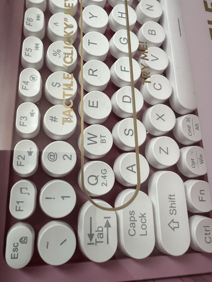 Xo Poppy Retro Typewriter Wireless Keyboard – Pink, Round Keys | eBay