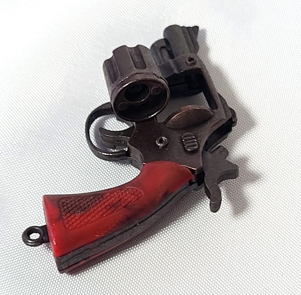 Toy Mini-Cap Gun Keychain w/Black Holster - Red Marble Handle ...