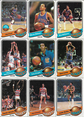 1979-80 TOPPS KINGS SONICS KNICKS + BULLETS 13 CARD LOT WITH PHIL FORD ...