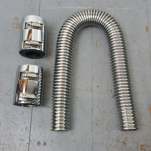 24" Flexible Stainless Steel Upper or Lower Radiator Hose Kit with ...