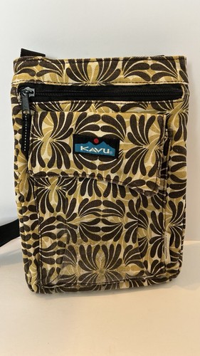 KAVU Keeper Sling Khaki Tan Canvas Crossbody Bag Pockets Casual Travel ...