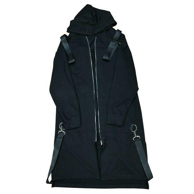 Men's Irregular Jacket Dark Steampunk Zipper Hooded Coat Couples ...