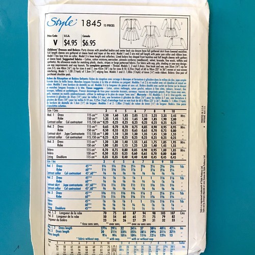 Style 1845 Pattern Girls Party Dress Bolero Jacket Vtg 90s 3 4 5 6 7 8 ...