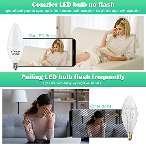 E12 Led Bulb Candelabra Base Type B Led Bulb 60 Watt Equivalen 4000k ...