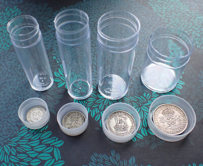 BCW coin tubes - 18 19 24 31 & 38 mm - silver & gold bulk bullion ...