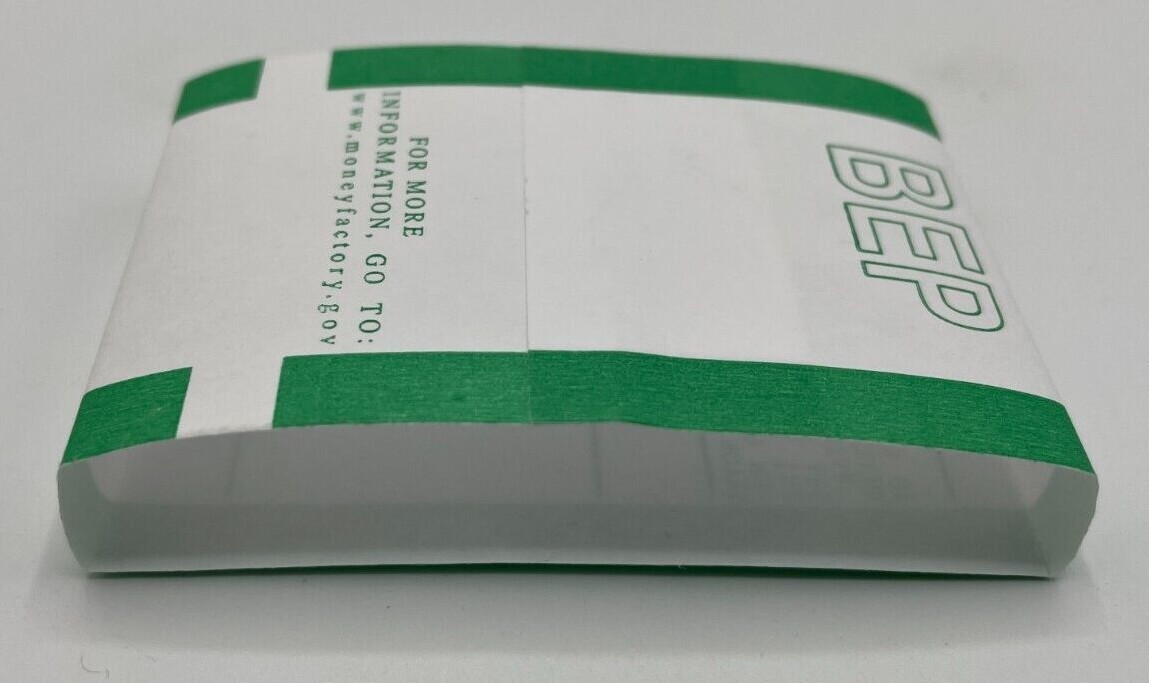 LOT of 3 $2 BEP Money Straps Cash Currency Bands Bank Bills Holds 100 ...