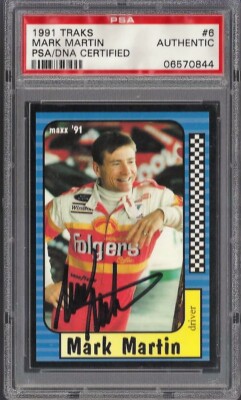 Mark Martin Authentic Autograph Signed 1991 Maxx (Traks) Race Card ...