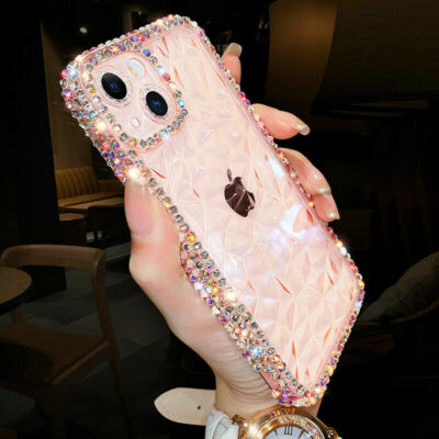 For iPhone 16 Pro Max 14 13 12 11 15 X Bling Glitter Crystal Diamond ...