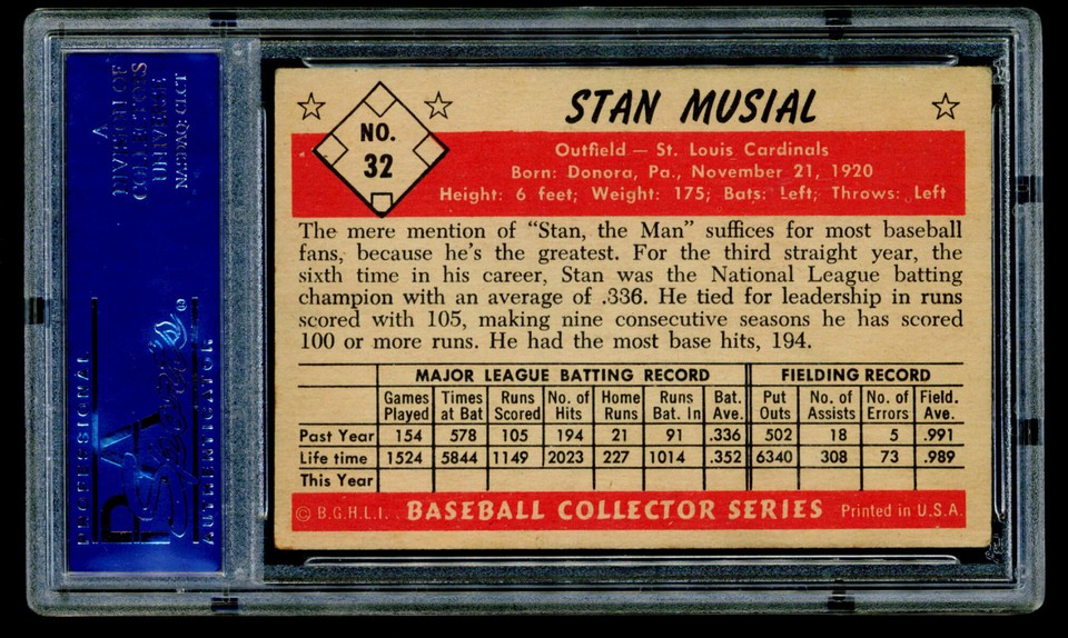 1953 BOWMAN COLOR #32 STAN MUSIAL PSA 4 VG-EX | eBay