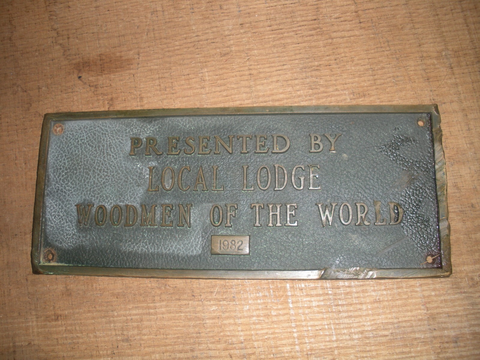 Vintage Solid Bronze Woodsman of the World Plaque / Sign / 1982 | eBay