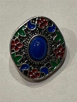 Fit Ginger Snap Multi color Enamel Blue Middle 18mm Snap KC6383 | eBay